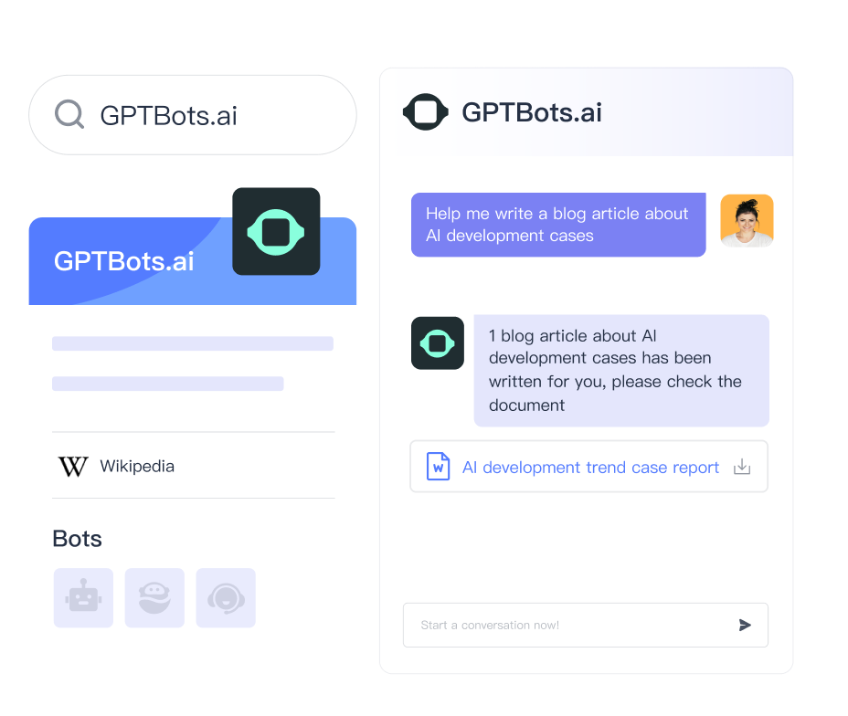 Generative AI Chatbot Development Platform | Generate AI Bot - GPTBots